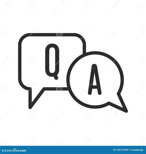 questions and answers icon with speech bubble and q and a letters vector minimal trendy thin