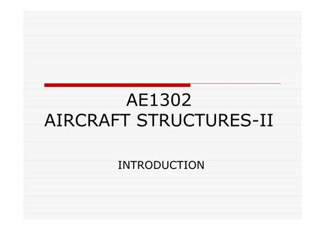 Ae1302 Aircraft Structures Ii
