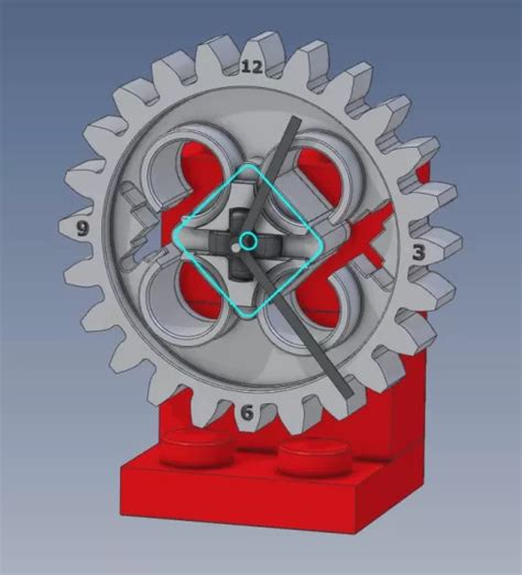 Gear Wall Clock With Base X Scale Lego Technic Inspired D Printing Model Threeding
