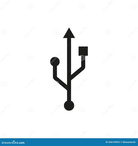 Usb Icon Usb Symbol Port For Connection Data Hub Plug Connector Sign Of Computer Cable