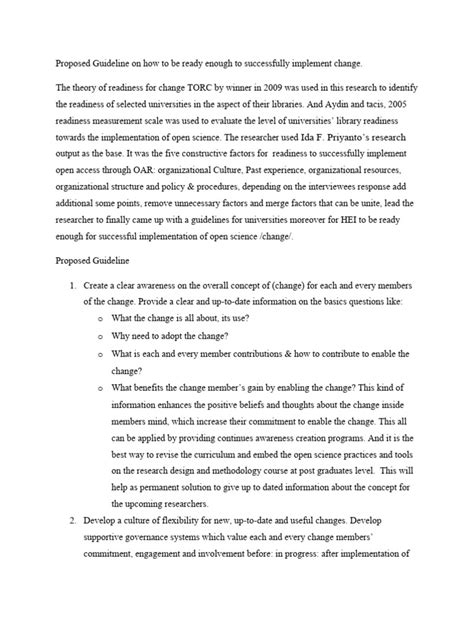 Proposed Guidline Pdf Science Organizational Culture
