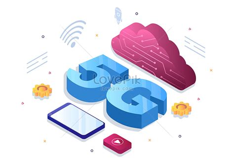 5g 네트워크 무선 기술 스마트 폰 벡터 일러스트 무료 다운로드 Lovepik