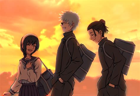 Jujutsu Kaisen Hd Wallpaper Riko Gojo And Geto At Sunset By 南雲アキ