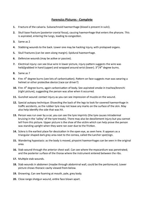 Forensics Pictures Complete Info For The Final Exam Forensics Pictures Complete Fracture Of