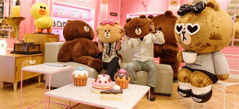 Tea Time Together With Brown Sally Cony And Choco At Line Friends Cafe Store Garosugil Seoul By