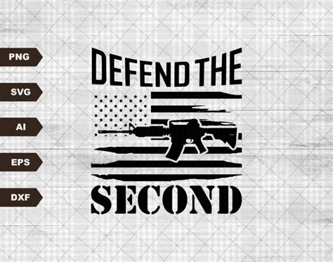 Defend Second Amendment Svg Sublimation Patriotic Print Design America Eps Usa Gun Rights Heat