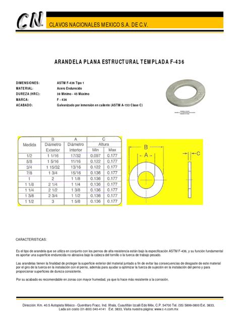 Arandela Plana Estructural F 436 Pdf Tecnología