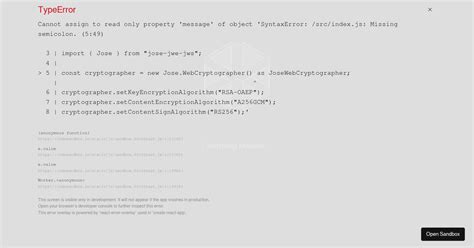 Jose Jwe Jws Examples CodeSandbox