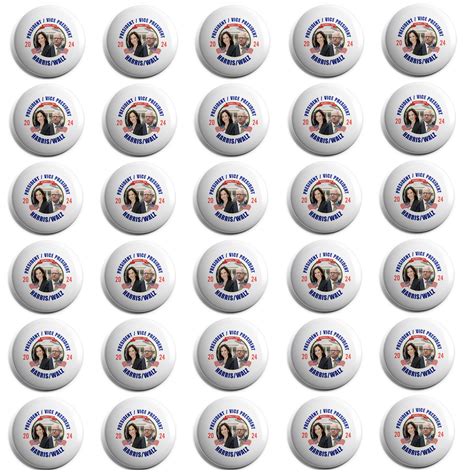 Kamala Harris Tim Walz Campaign Button 30 Pack Hw24 X30 030