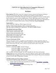 CS112 Syllabus Pdf CAS CS 112 Introduction To Computer Science II Boston University Fall 2020