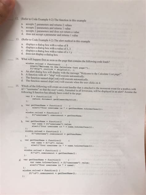 Solved 12 Refer To Code Example 4 2 The Function In This Chegg Com