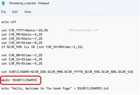 How To Create A Filefolder And Name It Based On Current Timestamp