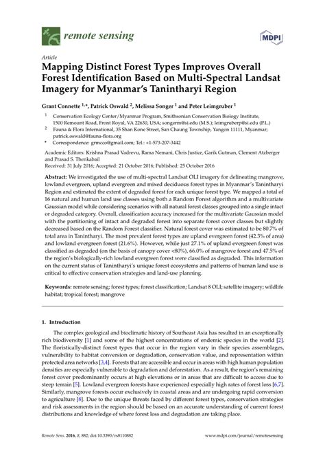 Pdf Mapping Distinct Forest Types Improves Overall Forest
