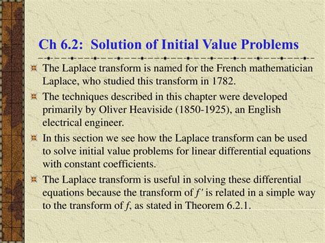 PPT Ch Solution Of Initial Value Problems PowerPoint Presentation ID