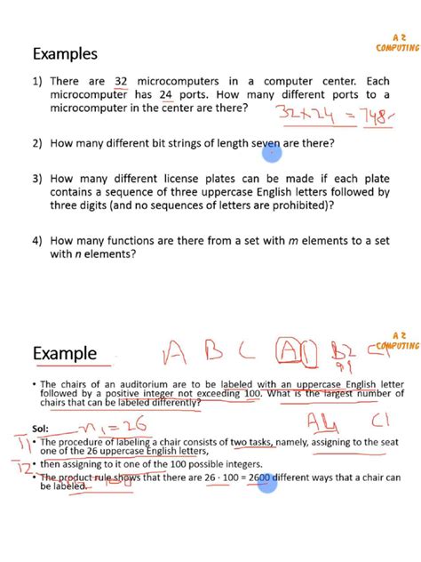 counting principles rule of product and sum multiple solved examples