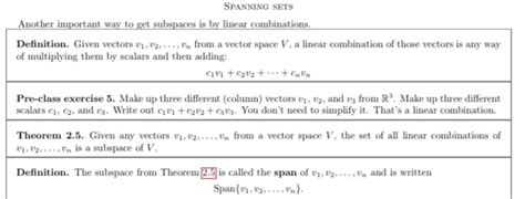 Solved Spanning Sets Another Important Way To Get Subspaces