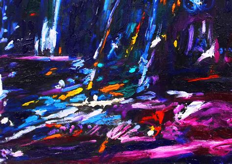 Acryl Gemälde abstrakte blaue Landschaft - vom Künstler