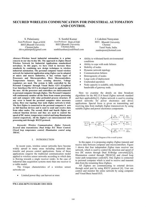 Pdf Secured Wireless Communication For Industrial Automation