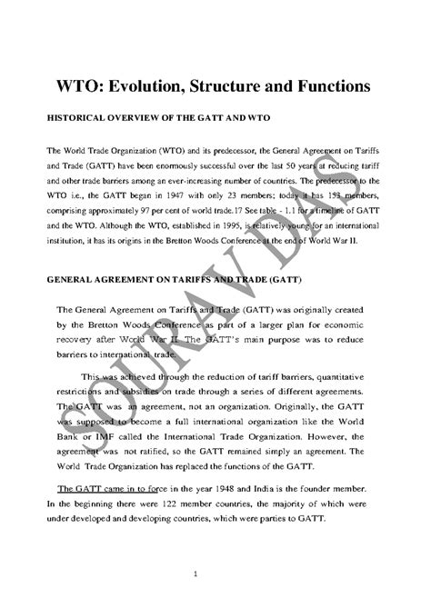 Wto 05042020 World Trade Organisation Notes Wto Evolution Structure And Functions
