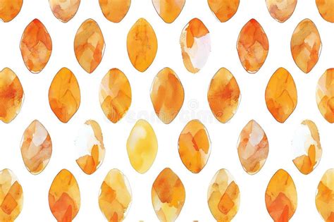 Flat Pattern Of Small Symmetrical Orange Ovals On White Background Tileable Stock Illustration