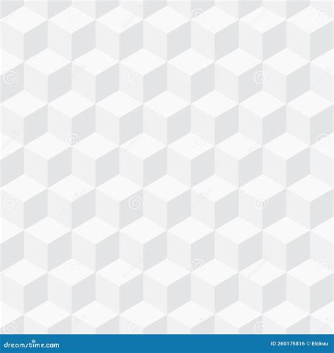 Seamless Isometric Pattern Of White Cubes Vector Geometric Background