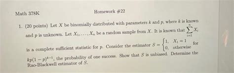 Solved 1 20 Points Let X Be Binomially Distributed With