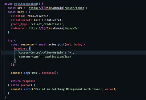 Having CORS Issues When Accessing Management API Endpoint Auth Community