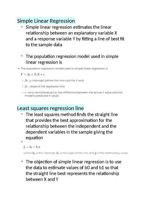 Simple Linear Regression Studocu