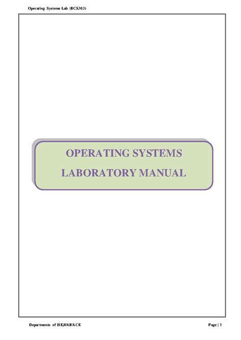 Os Lab Manual 2023 Operating Operating Systems Laboratory Manual Program 1 Develop A C