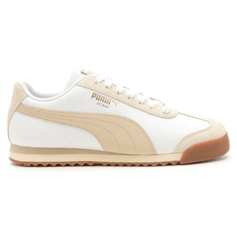 Shop Beige White Womens Puma Roma Almonds Lace Up Sneakers Shoebacca