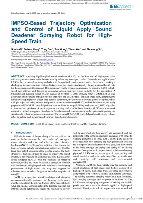 Pdf Impso Based Trajectory Optimization And Control Of Liquid Apply Sound Deadener Spraying