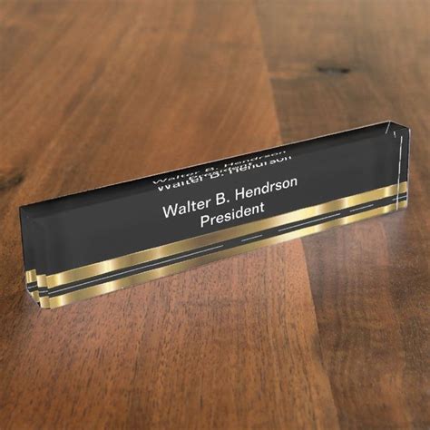 Classy Executive Desk Plaque Nameplate Customizable Design
