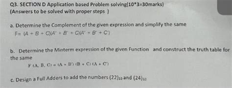 solved q3 section d application based problem solving 10