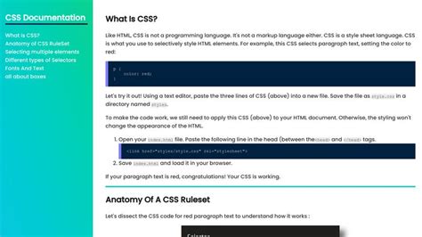 Technical Documentation Template Html Css