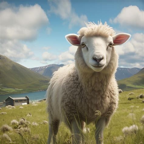 Premium Ai Image A Sheep In A Grassland