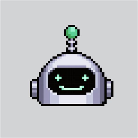 Pixel Art Illustration Robot Head Pixelated Robot Robot Head Icon