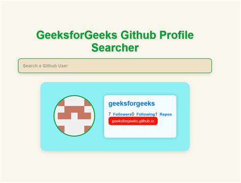 How To Create A GitHub Profile Search Using HTML CSS And JavaScript GeeksforGeeks
