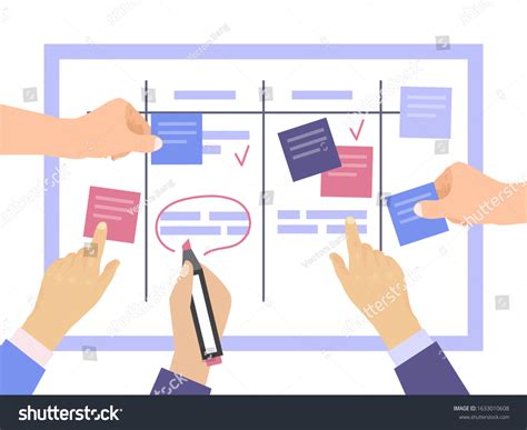 Task Board Concept Hands Vector Illustration Stock Vector Royalty Free 1633010608 Shutterstock