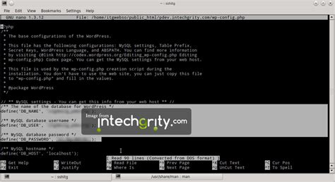 Update Wp Config Php File InTechgrity