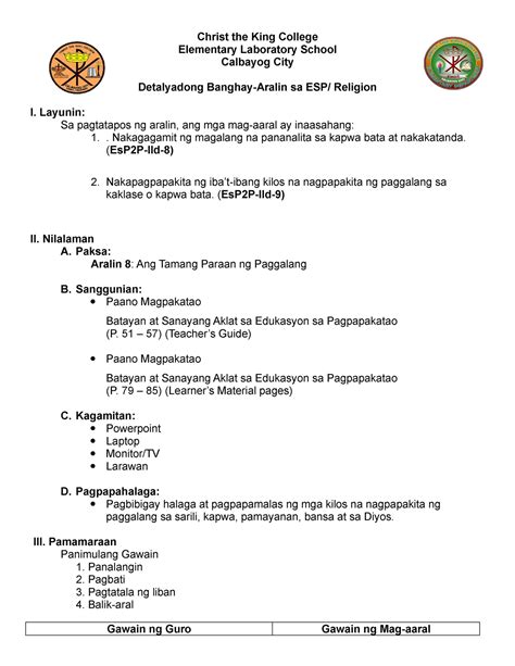 ESP DLP L 2 Hi Im Majoy Christ The King College Elementary