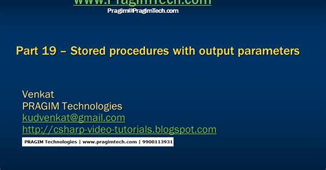 Sql Server Net And C Video Tutorial Part 19 Stored Procedures