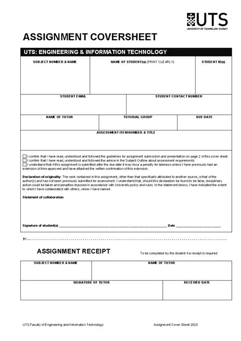 feit assignment coversheet assignment coversheet uts engineering