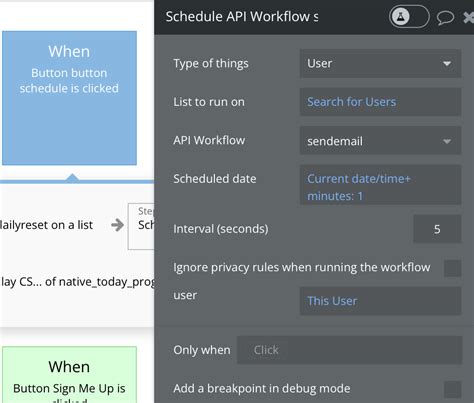 api workflows triggered can see in scheduler but not working need help bubble forum