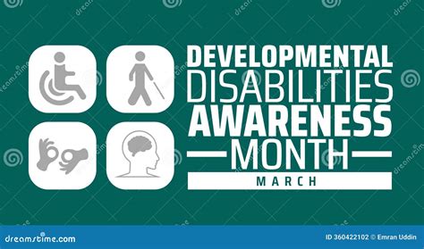 Developmental Disabilities Awareness Month Background Banner Or Poster Design Template Stock