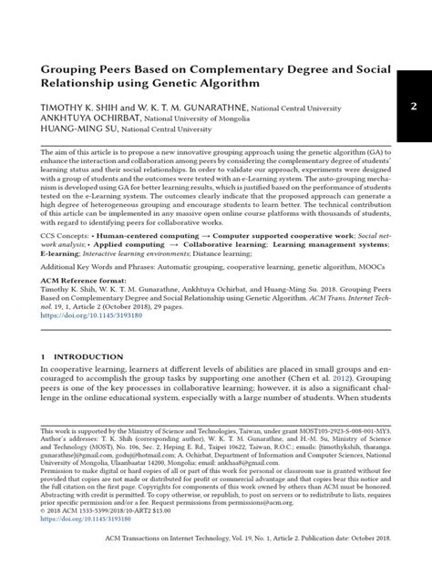 j147 grouping peers based on complementary degree and social