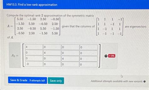 Solved HW Find A Low Rank Approximation Compute The Chegg