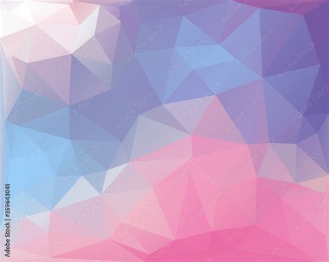 Purple And Blue Abstract Geometric Background Consisting Of Colored Triangles With Lights In