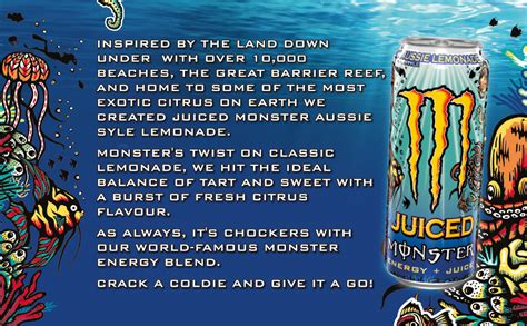 Monster Can Aussie Lemonade 500 Ml Pack Of 12 Uk Grocery