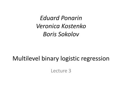 Multilevel Binary Logistic Regression Pdf Technology And Computing