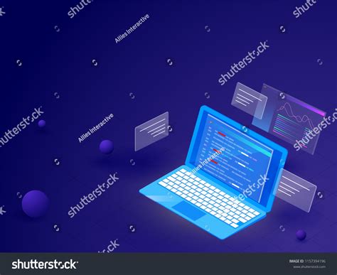 Coding Programming Concept Isometric Illustration Laptop Stock Vector Royalty Free 1157394196